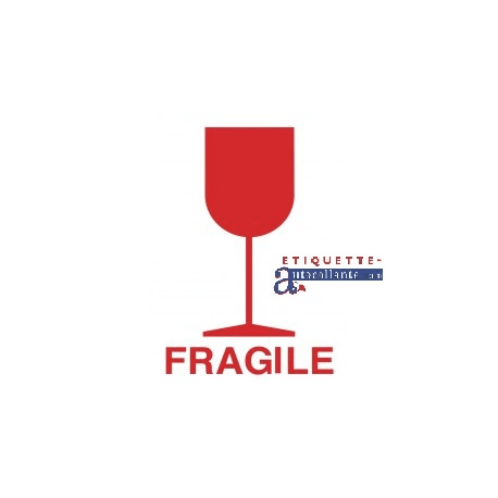 Étiquette FRAGILE + VERRE - etiquette-autocollante.com